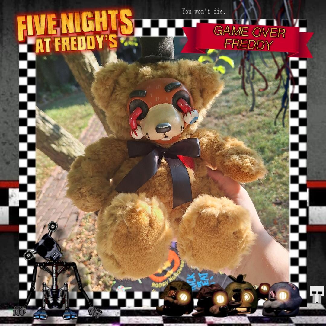 GAME OVER FREDDY- Fnaf Halloween Horror Movie Y2k 2025 Bear Plushie Art ...