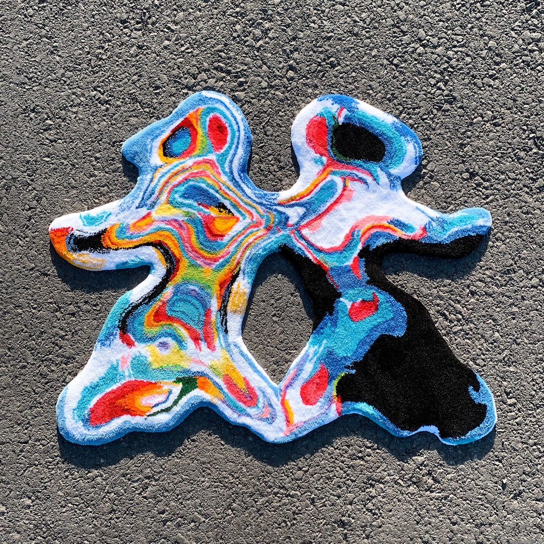 Two Souls Handmade 1:1 Edition Rug, Psychedelic Rug, Trippy Rug ...