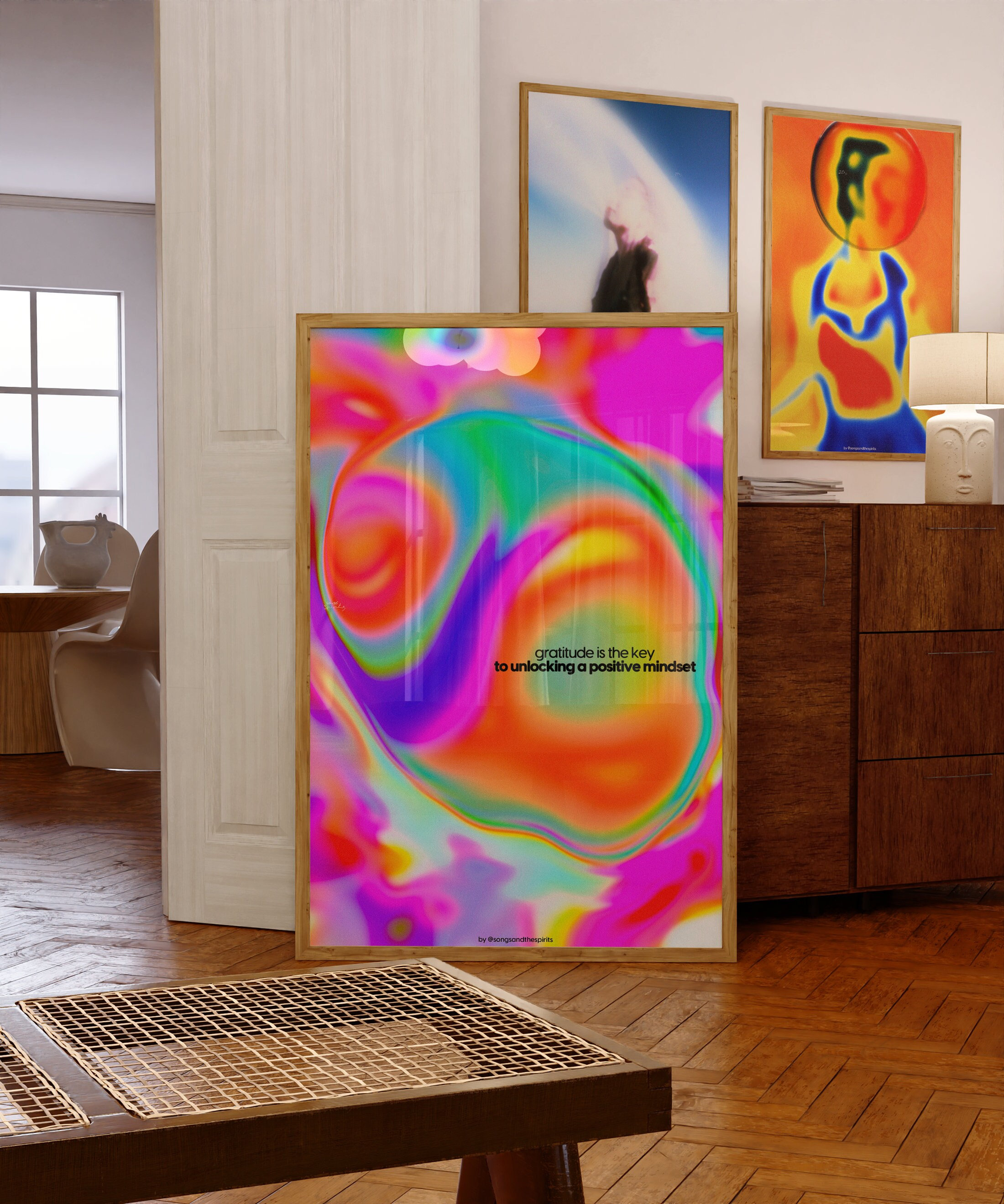 Colorful Poster 70s Wall Print Wall Art Summer House - Etsy