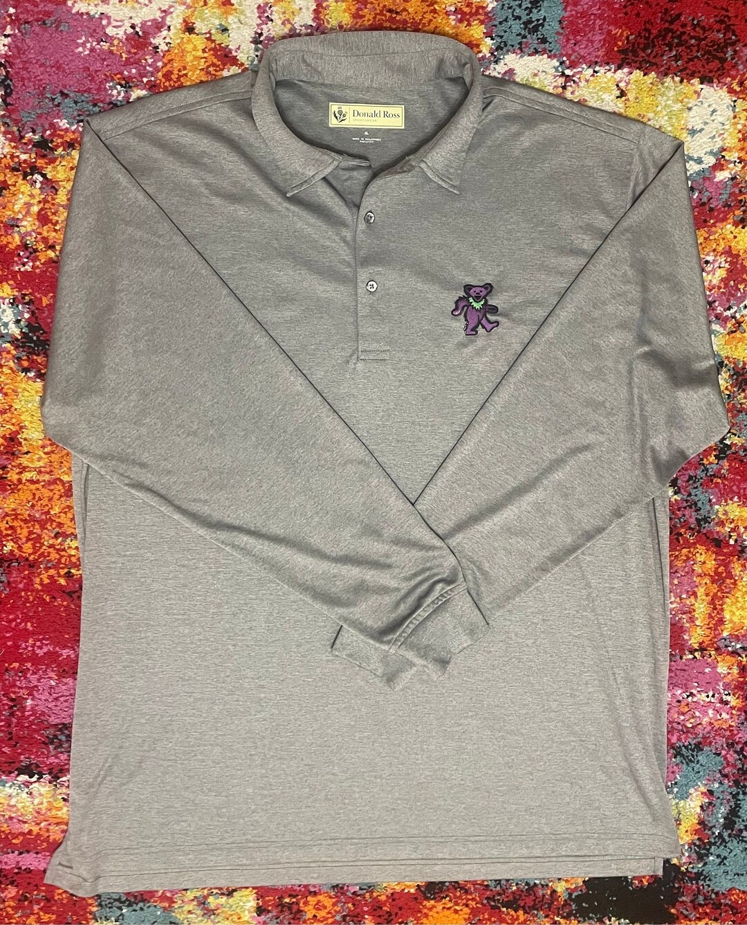 Donald Ross Long Sleeve XL Grateful Dead Bear Golf Shirt - Etsy