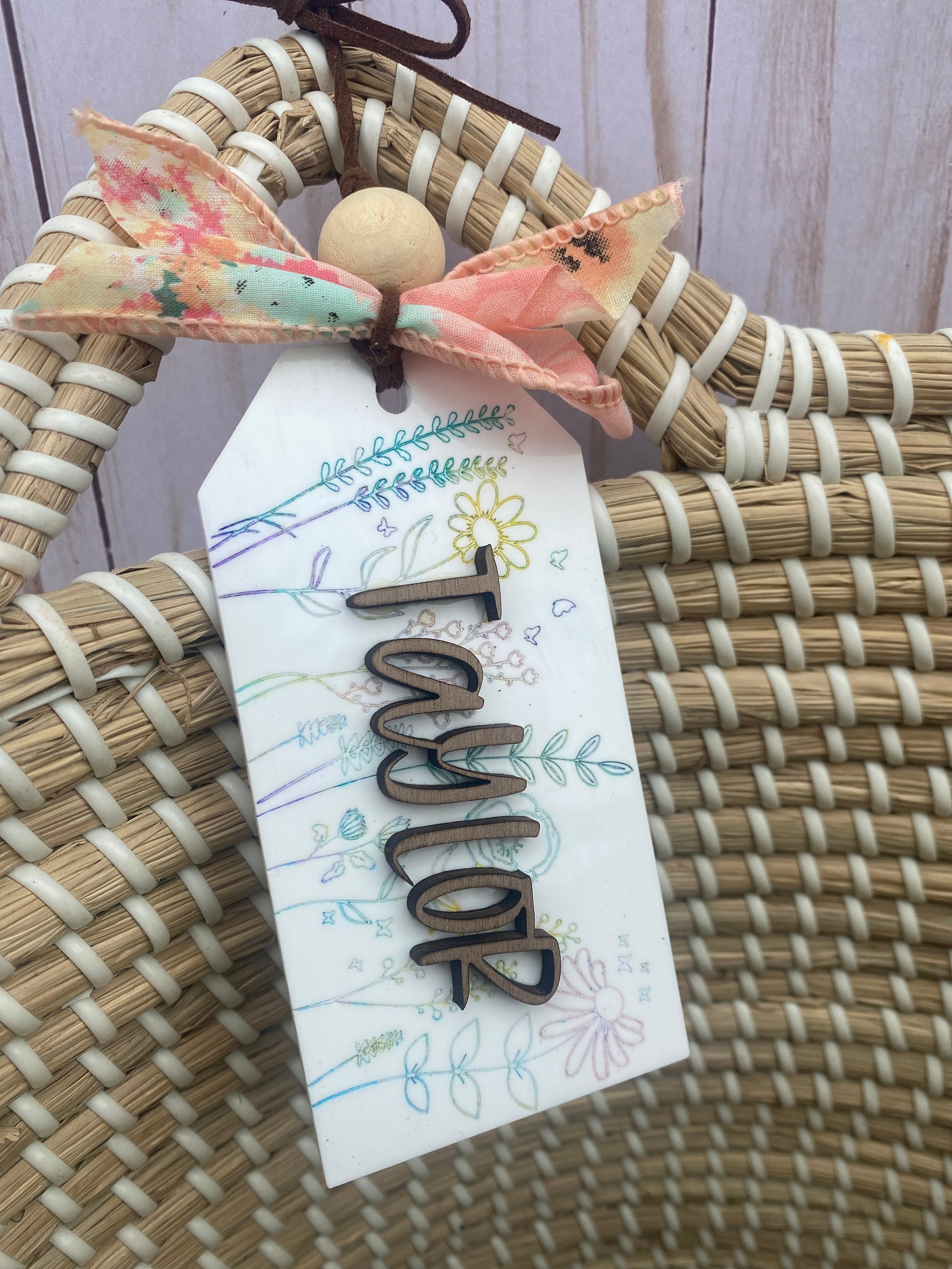 Flower Tag SVG Easter Tag Digital File - Etsy