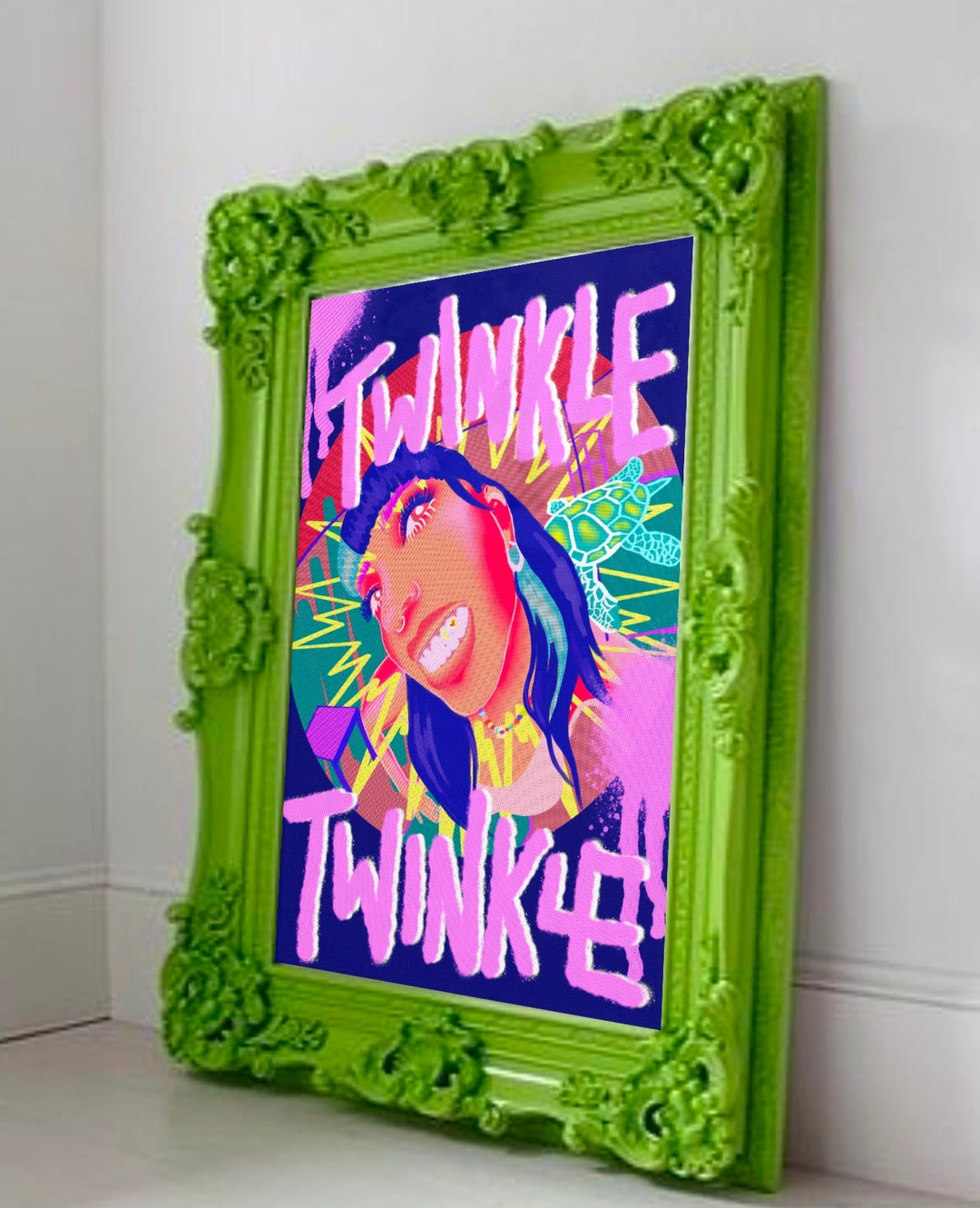 Neon Punk Street Art| Color Gradient DIGITAL Poster| Kawaii Twinkle ...