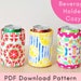 Beverage Holder Cozy Printable Sewing Pattern and Tutorial - PDF ...