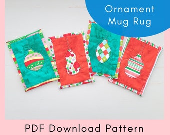Cat Mug Rug Printable Sewing Pattern and Tutorial PDF Download - Etsy