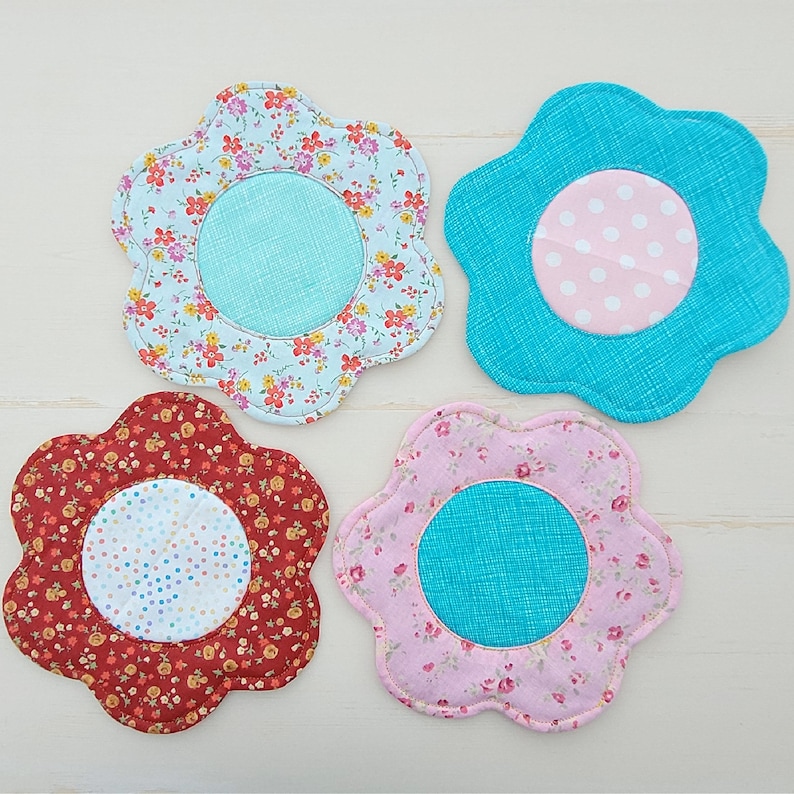 Flower Shaped Coasters Printable Sewing Pattern and Tutorial - PDF ...