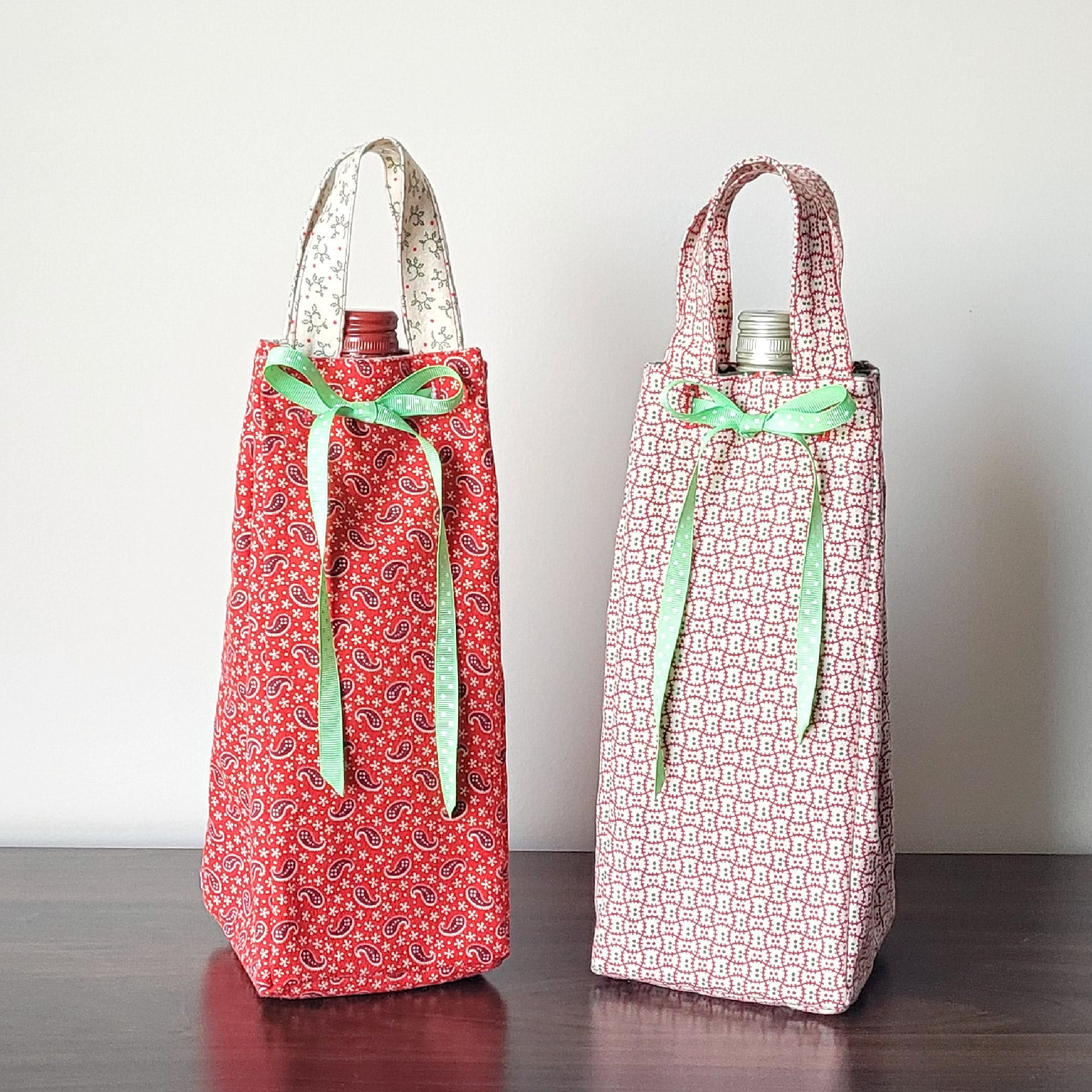 Reversible Wine Tote Bag Pattern and Sewing Instruction - PDF Printable ...