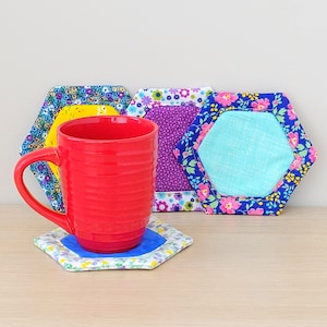 Hexagon Coaster Printable Sewing Pattern and Tutorial PDF - Etsy