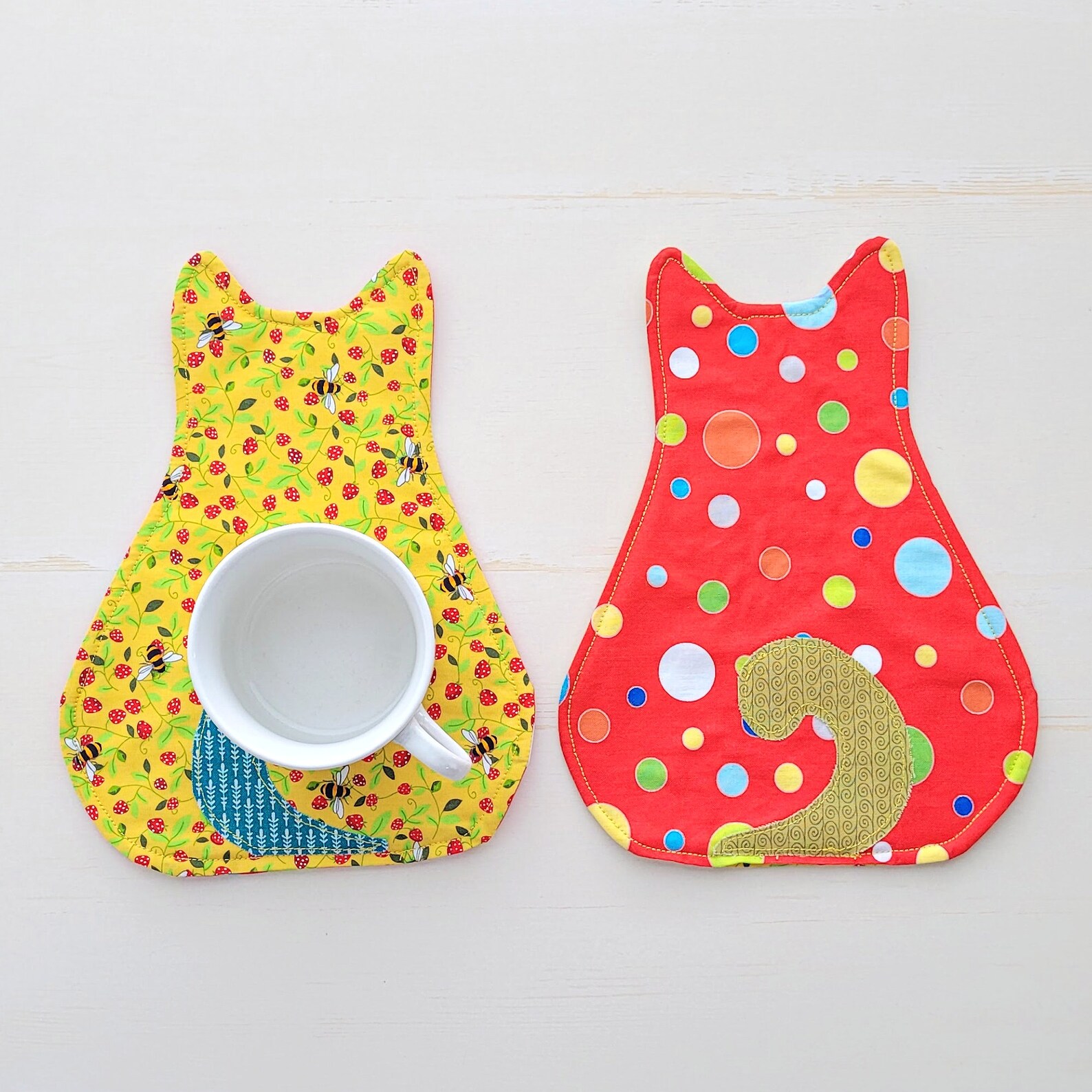 Cat Mug Rug Printable Sewing Pattern and Tutorial - PDF Download - Etsy ...