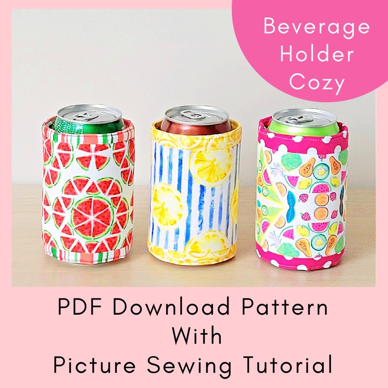 Beverage Holder Cozy Printable Sewing Pattern and Tutorial - PDF ...
