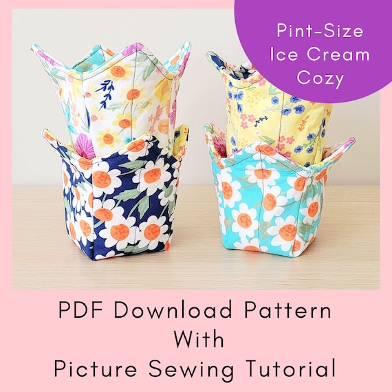 Reversible Pint-size Ice Cream Cozy Printable Sewing Pattern - Etsy