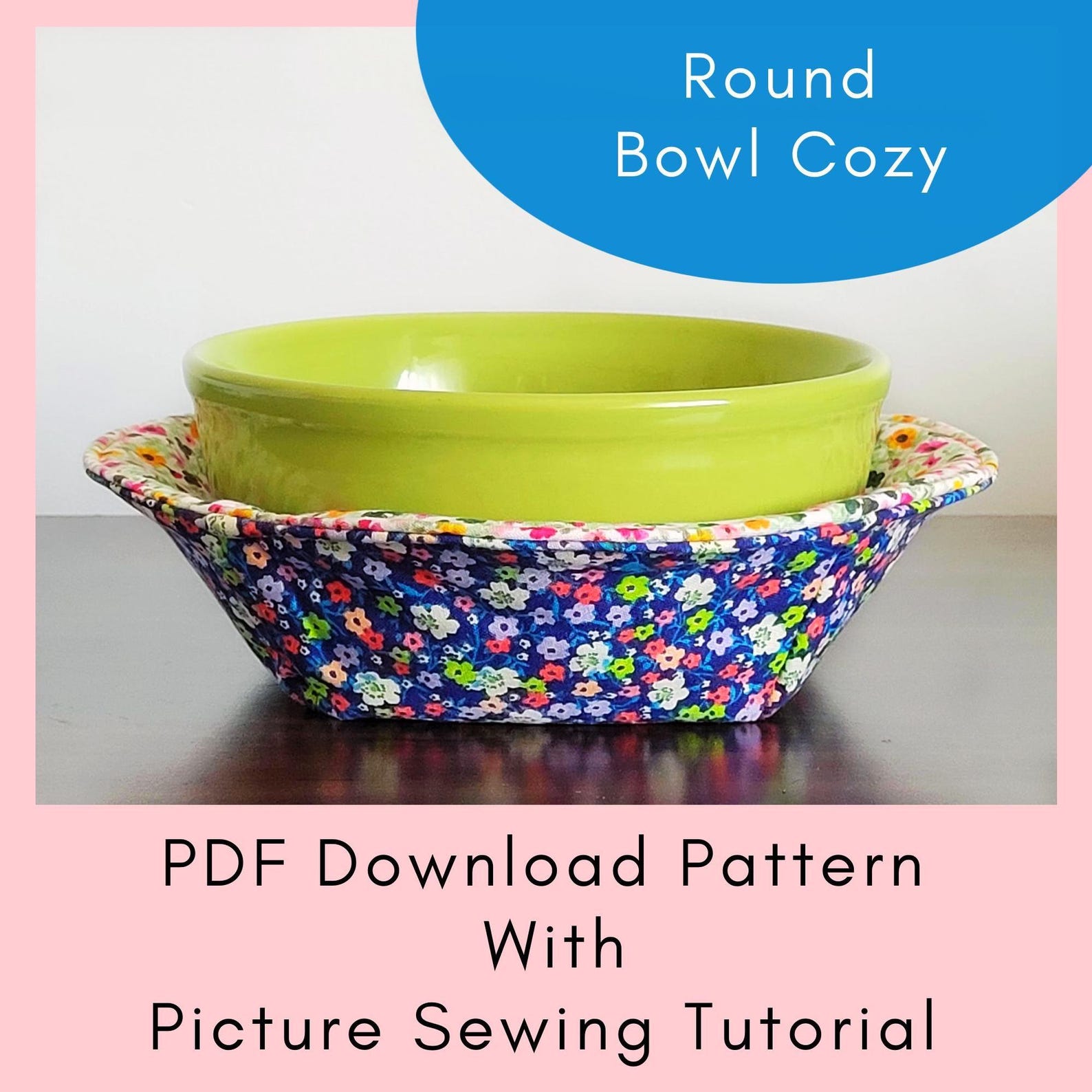 Round Bowl Cozy Printable Sewing Pattern and Tutorial - PDF Download - Etsy