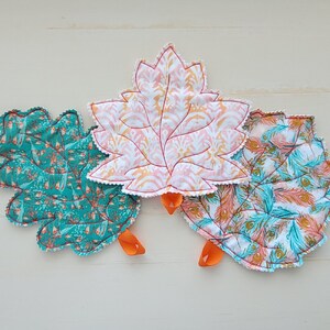 Reversible Leaf Shaped Coasters Printable Sewing Pattern and Tutorial ...