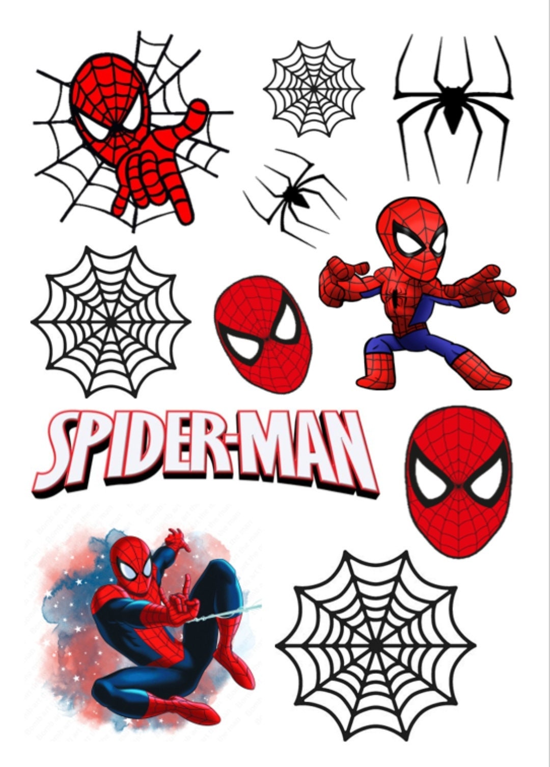 Edible Spider Man Cake Toppers on Icing Sheet Size A4 - Etsy