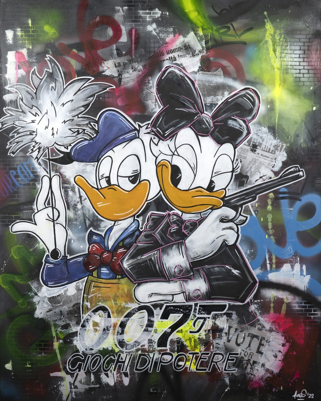Donald Duck and Daisy Duck Pop Art Poster Print - Etsy