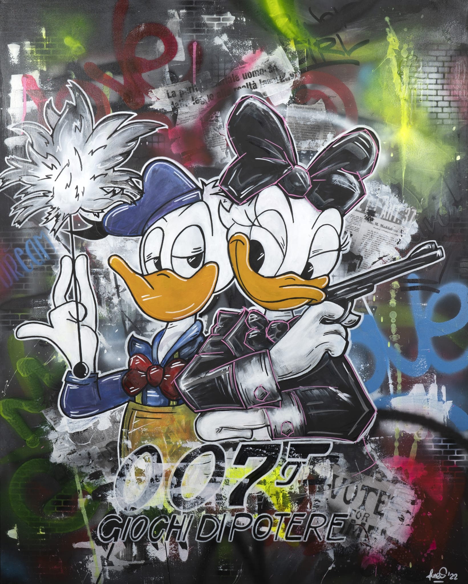 Donald Duck and Daisy Duck Pop Art Poster Print - Etsy