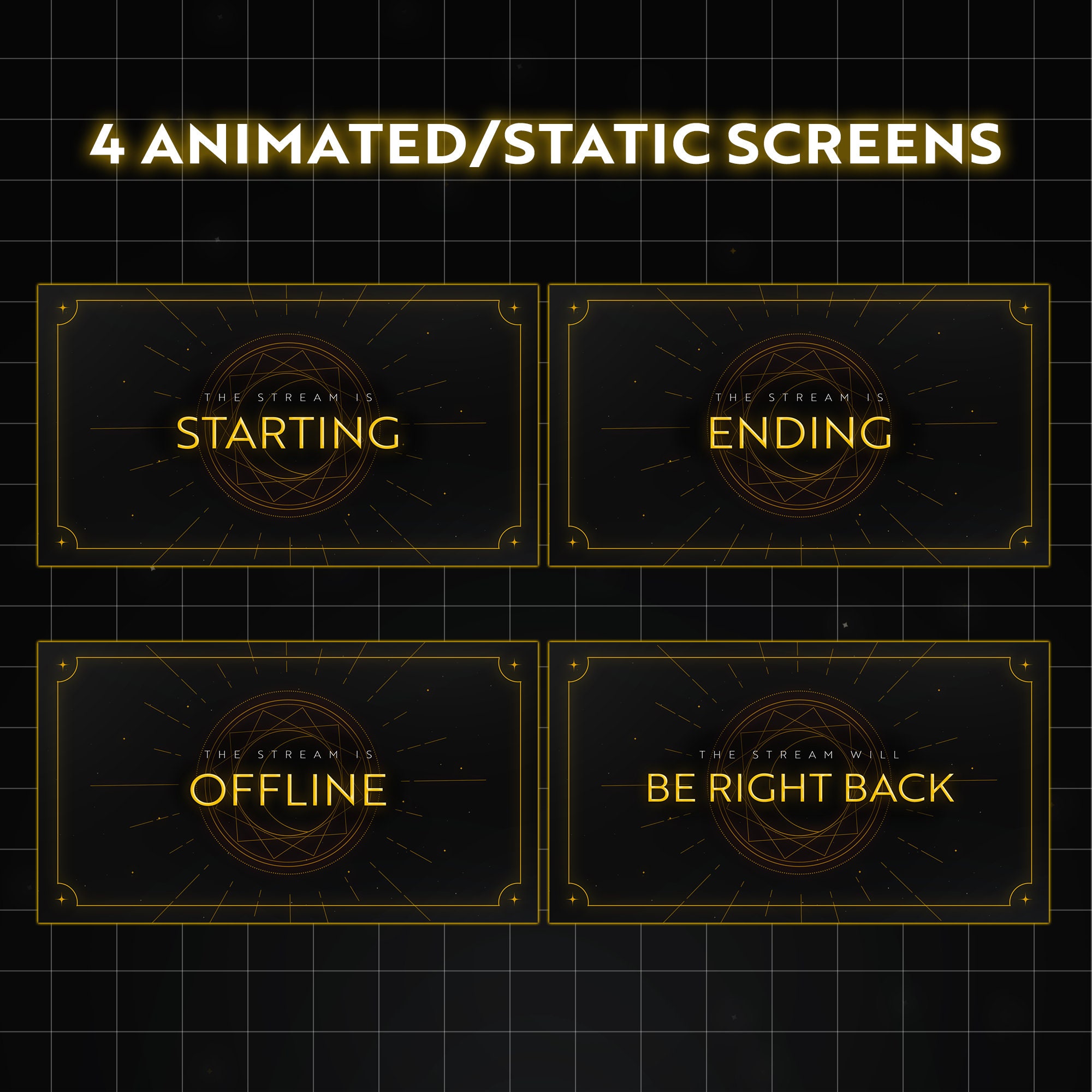 Astral Animated Stream Package/twitch Set/alerts/panels/simple/black Aesthetic/celestial Theme ...