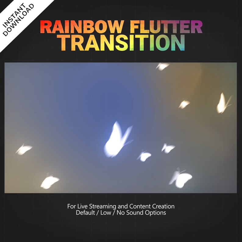 Rainbow Flutter Stream Transition | Butterfly Transition | Cute Effects ...