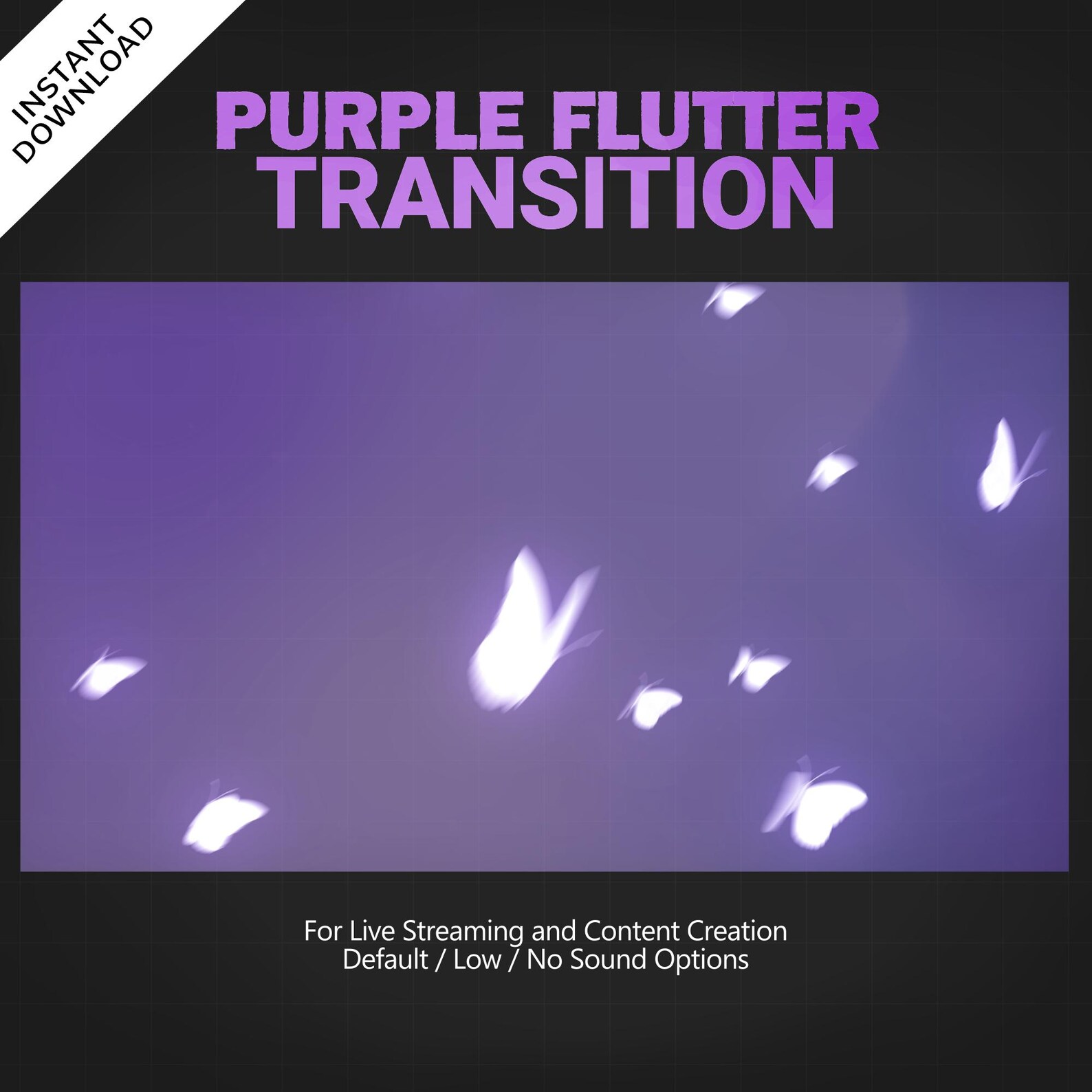 Purple Flutter Stream Transition | Butterfly Transition | Cute Effects ...
