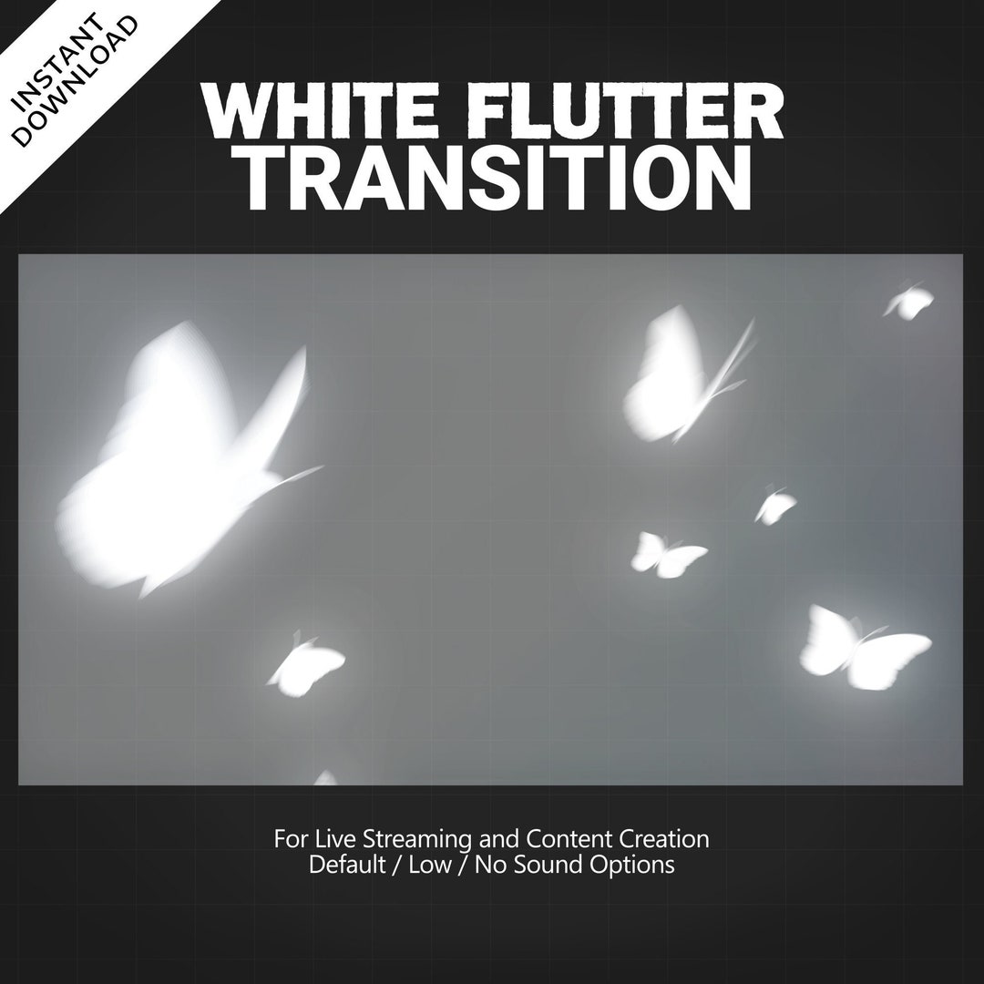 White Flutter Stream Transition | Butterfly Transition | Cute Effects ...