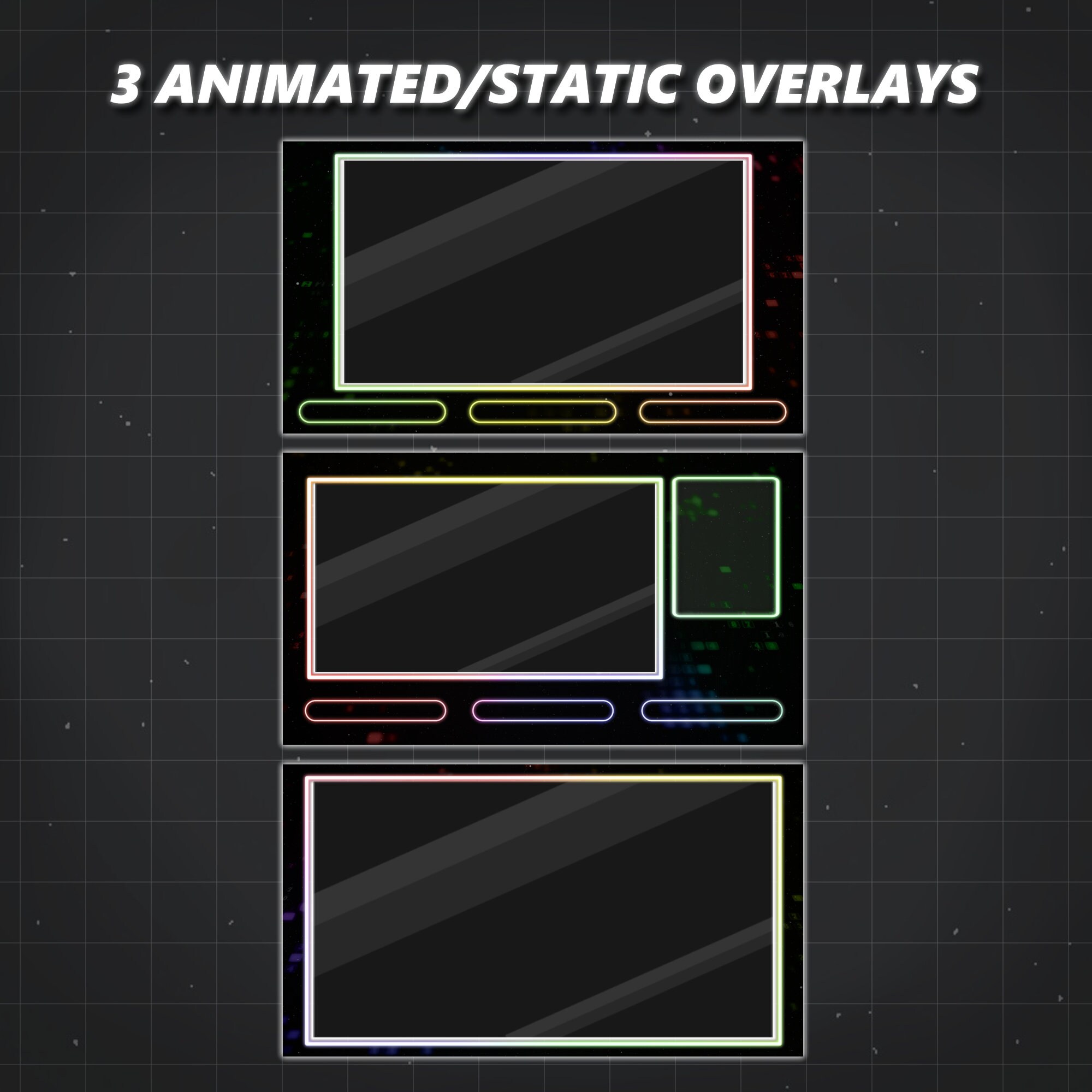 Chroma Animated Stream Package | Rainbow Aesthetic | Glow | Neon Theme ...