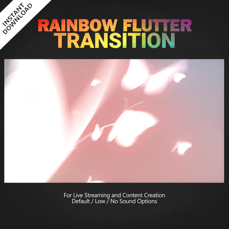 Rainbow Flutter Stream Transition | Butterfly Transition | Cute Effects | Twitch Stinger | Live ...