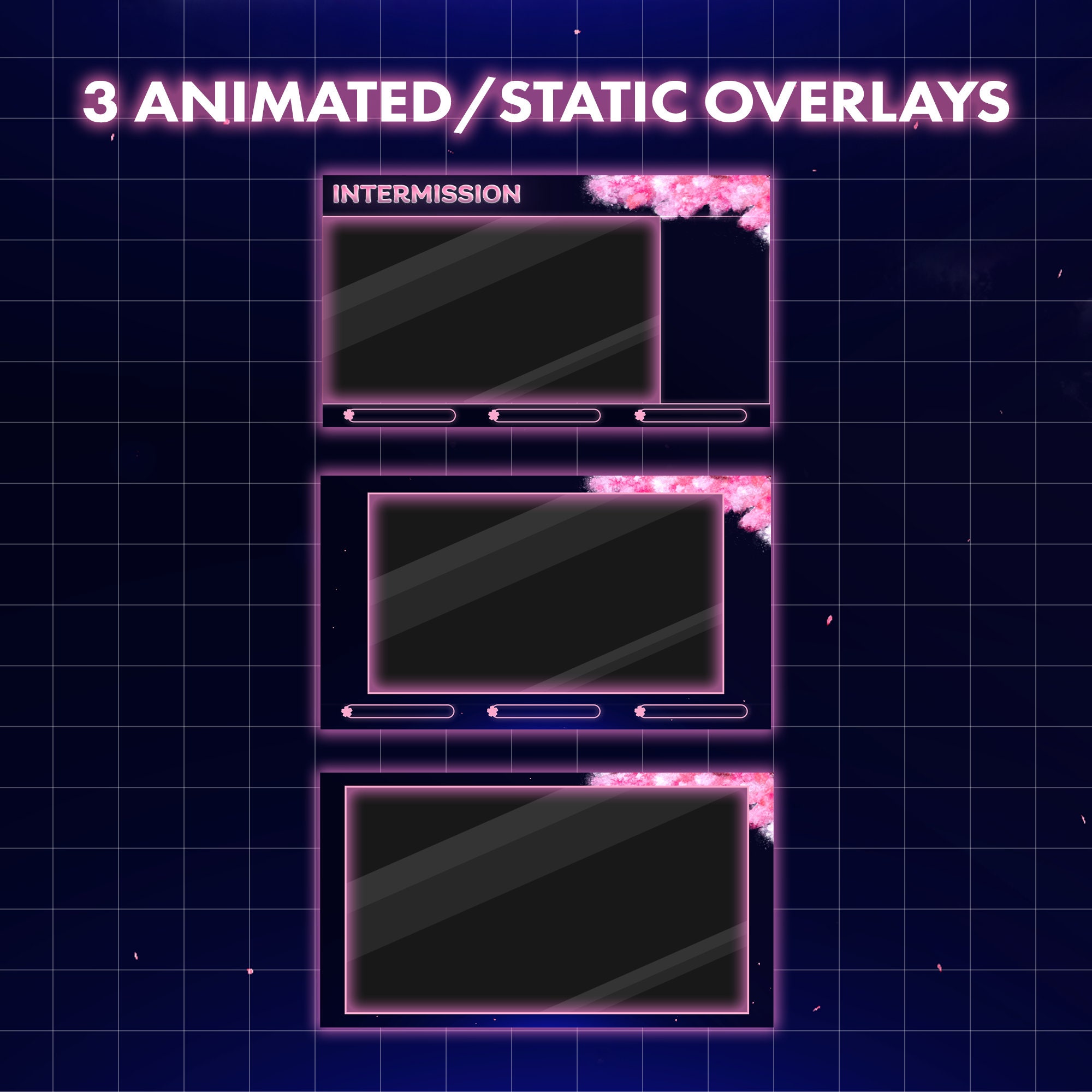 Sakura Nightfall Animated Stream Package/cherry Blossom Design/twitch ...