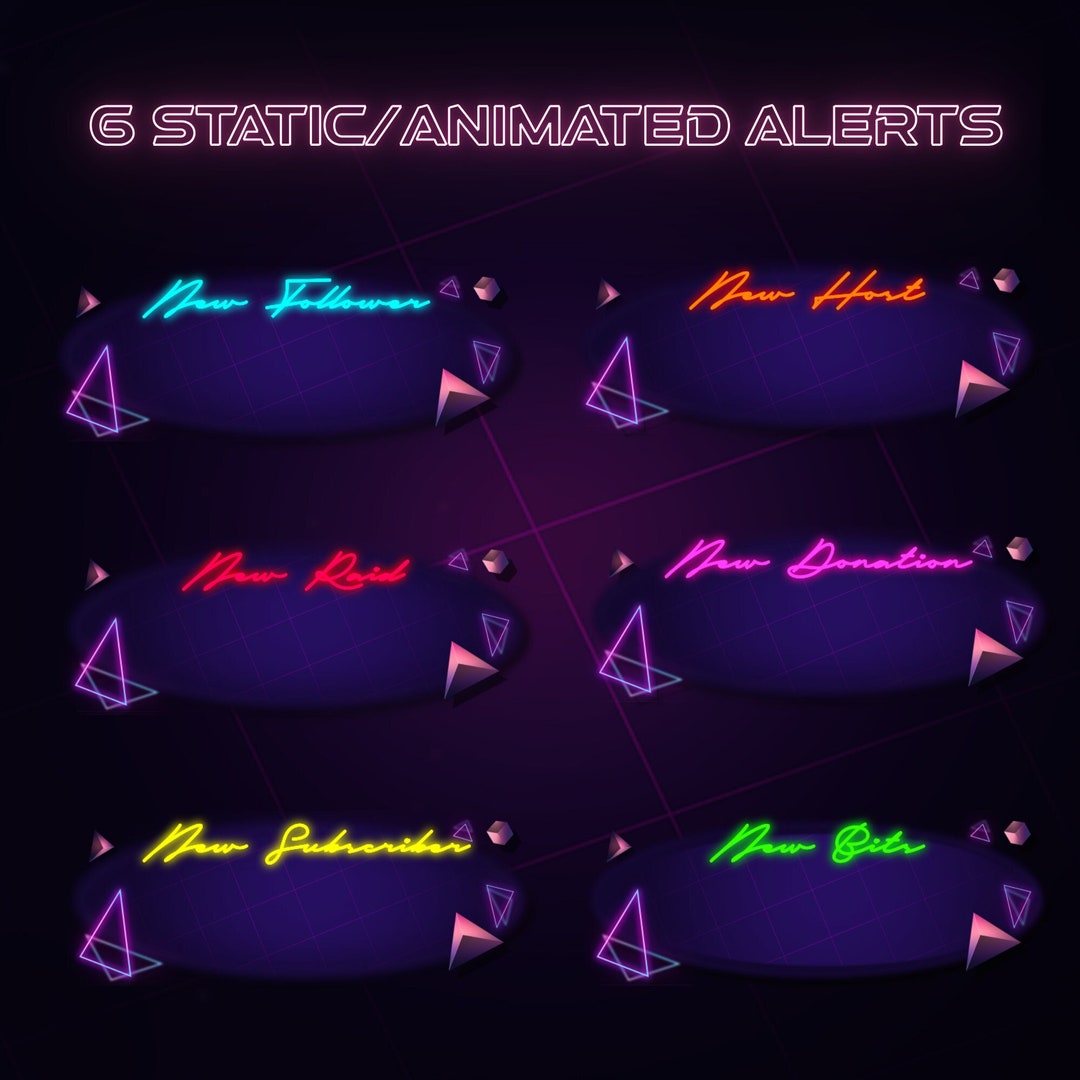 Geosynth Animated Alerts | 3D | 80's Aesthetic | Synthwave Theme ...