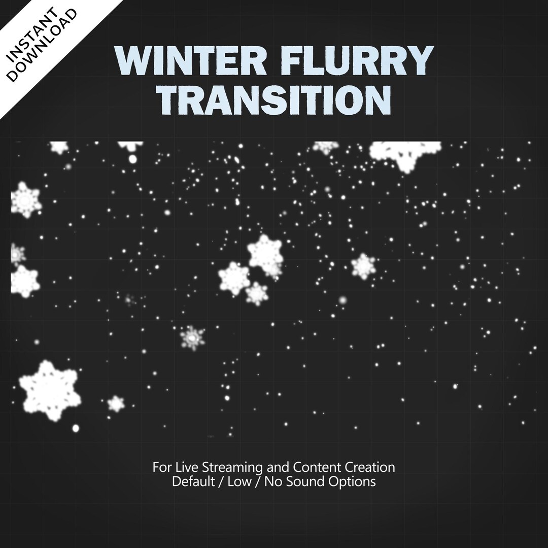 Winter Flurry Stream Transition | Holiday Transition | Snow Effects | Twitch Stinger | Live ...