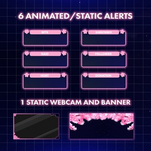 Sakura Nightfall Animated Stream Package/cherry Blossom Design/twitch ...