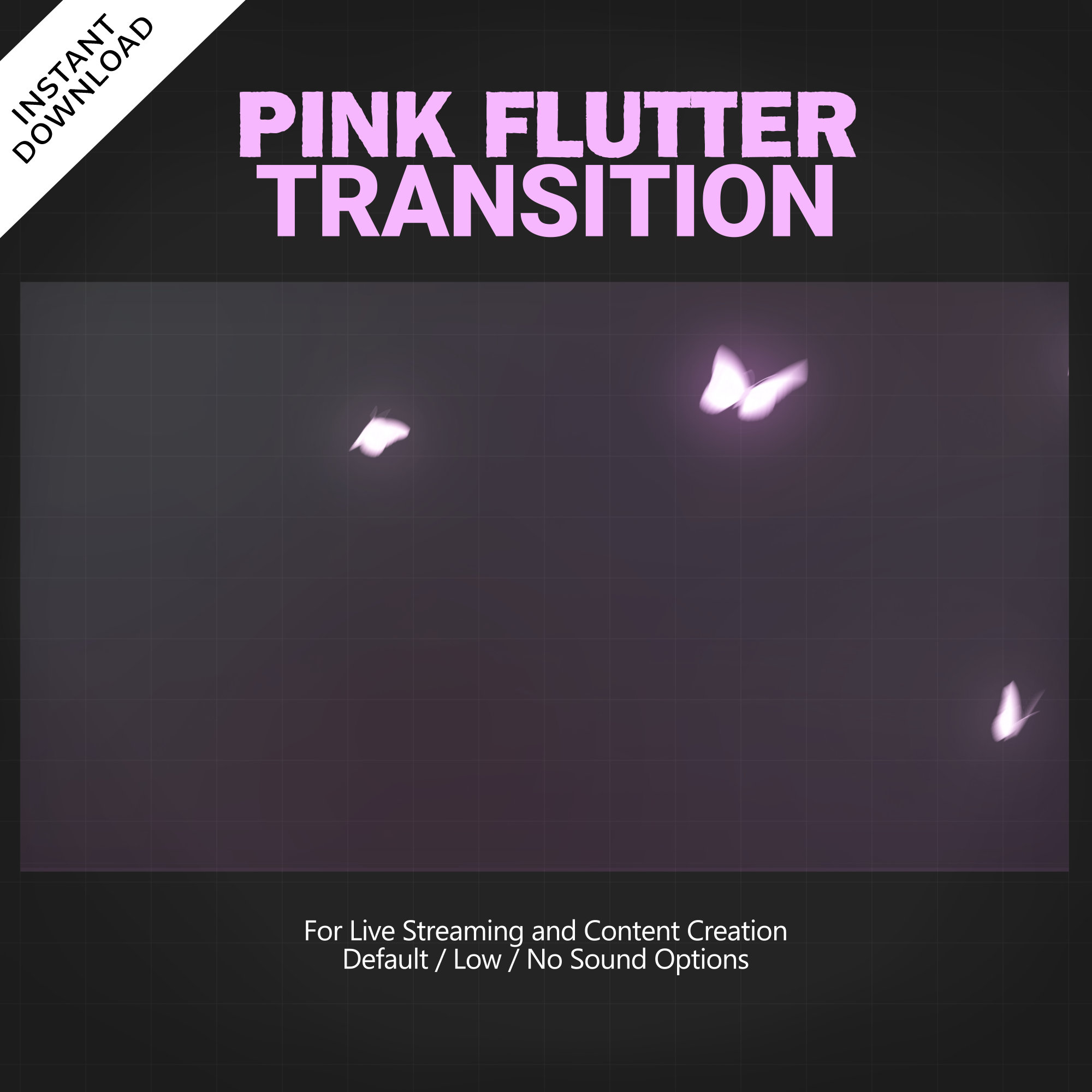 Pink Flutter Stream Transition Butterfly Transition Cute Effects Twitch ...