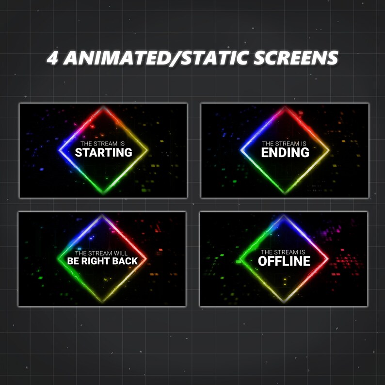 Chroma Animated Stream Package | Rainbow Aesthetic | Glow | Neon Theme ...