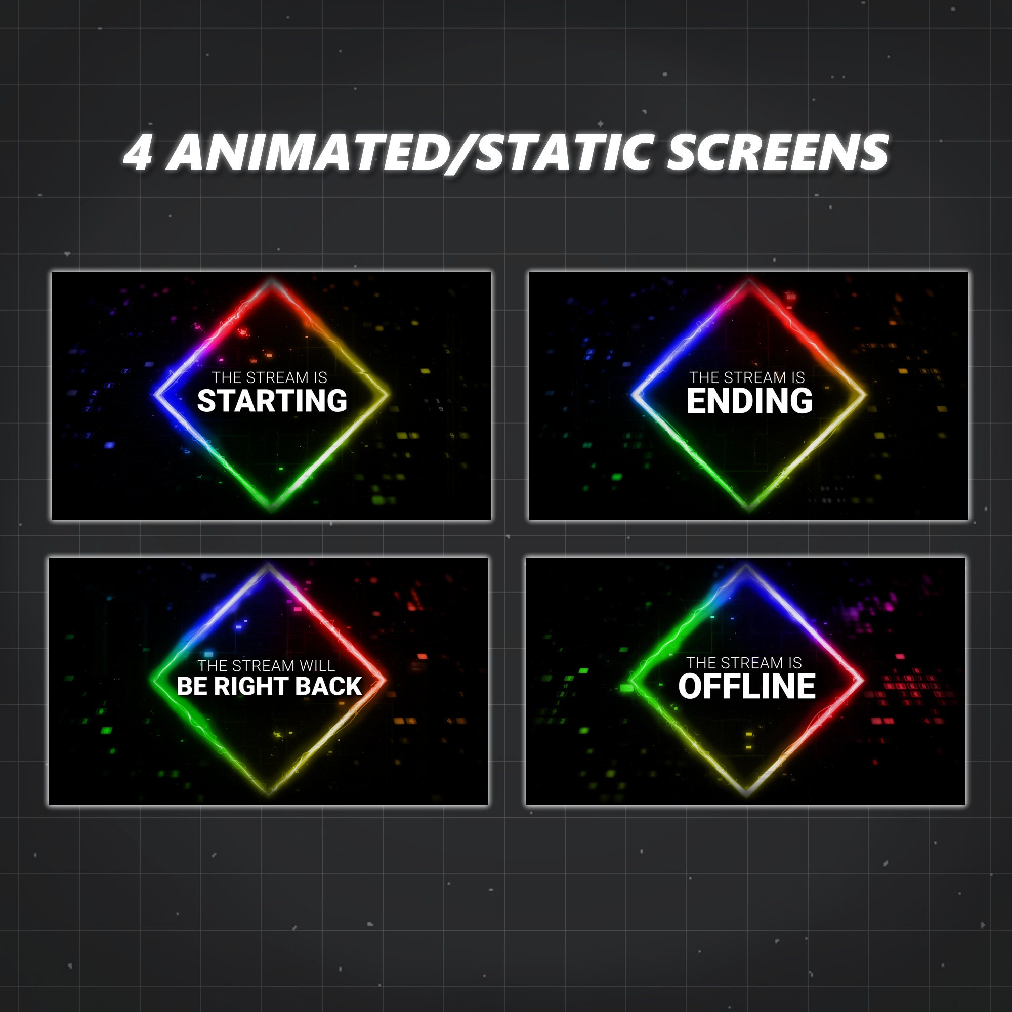 Chroma Animated Stream Package | Rainbow Aesthetic | Glow | Neon Theme ...