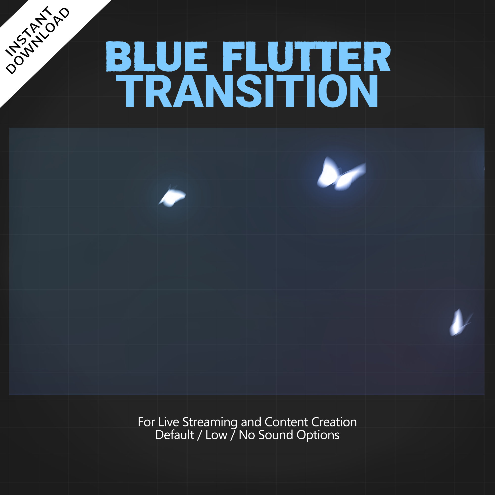 Blue Flutter Stream Transition | Butterfly Transition | Cute Effects | Twitch Stinger | Live ...