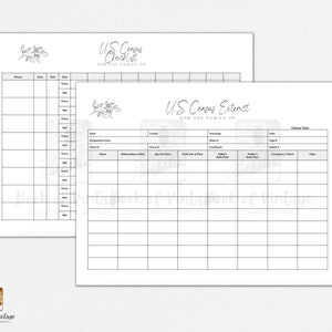 US Census Extract & Checklist Worksheets - 2 PDF Files Printable ...