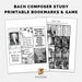 Printable Bach Composer Study Bookmarks Memory Game Activity for Kids ...