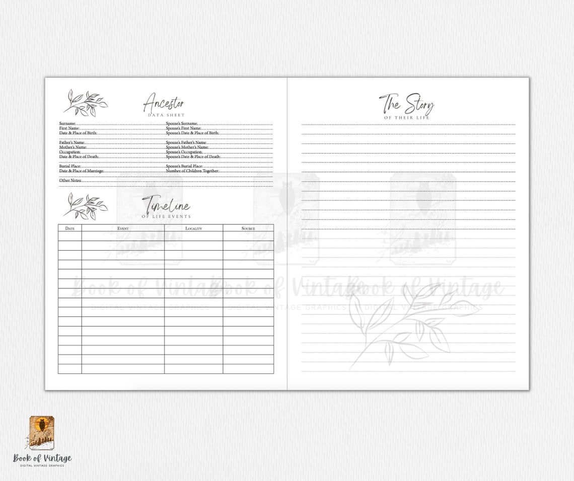 Ancestor Stories Timeline and Story Telling Printable Data Sheet ...