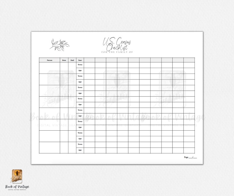 US Census Extract & Checklist Worksheets - 2 PDF Files Printable ...