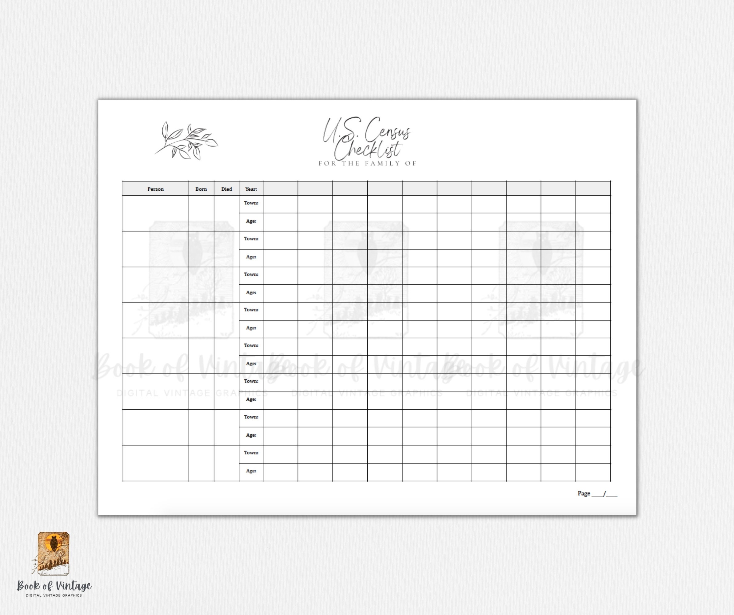 US Census Extract & Checklist Worksheets - 2 PDF Files Printable ...