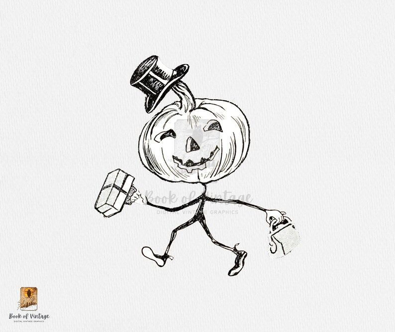 Vintage Pumpkin Head Kid Boy Clip Art PNG SVG Digital Download - Etsy
