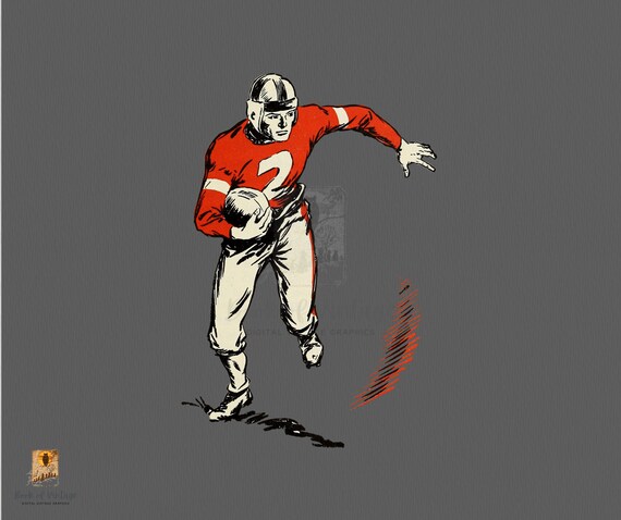 Cartoon Football Player Running