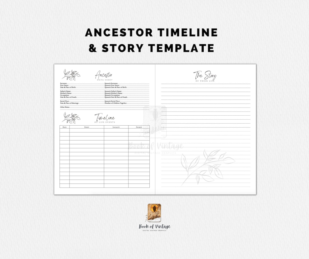 Ancestor Stories Timeline and Story Telling Printable Data Sheet ...