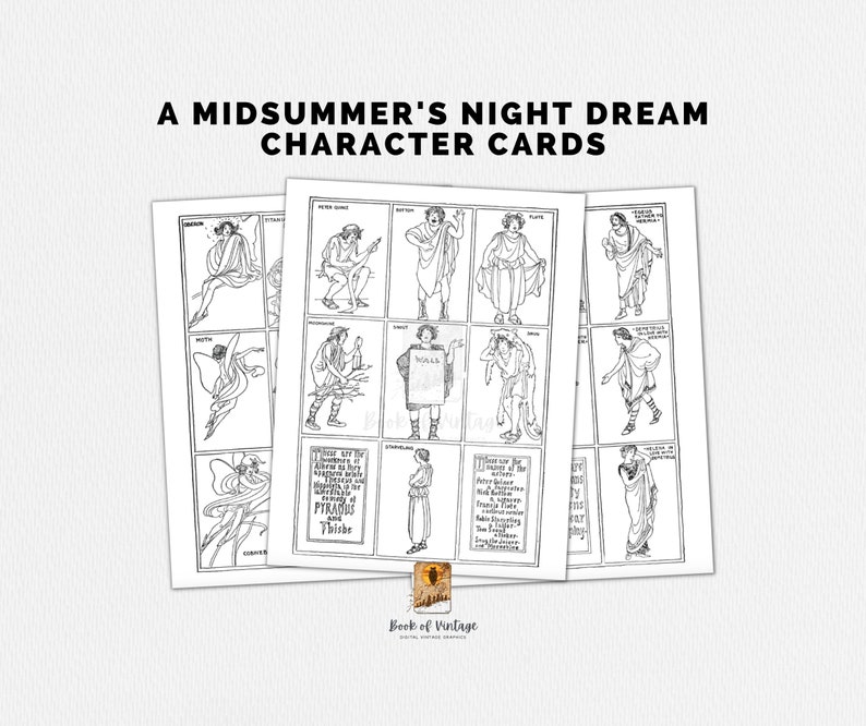 Shakespeare Character Cards Printable Homeschool Help A Midsummers ...