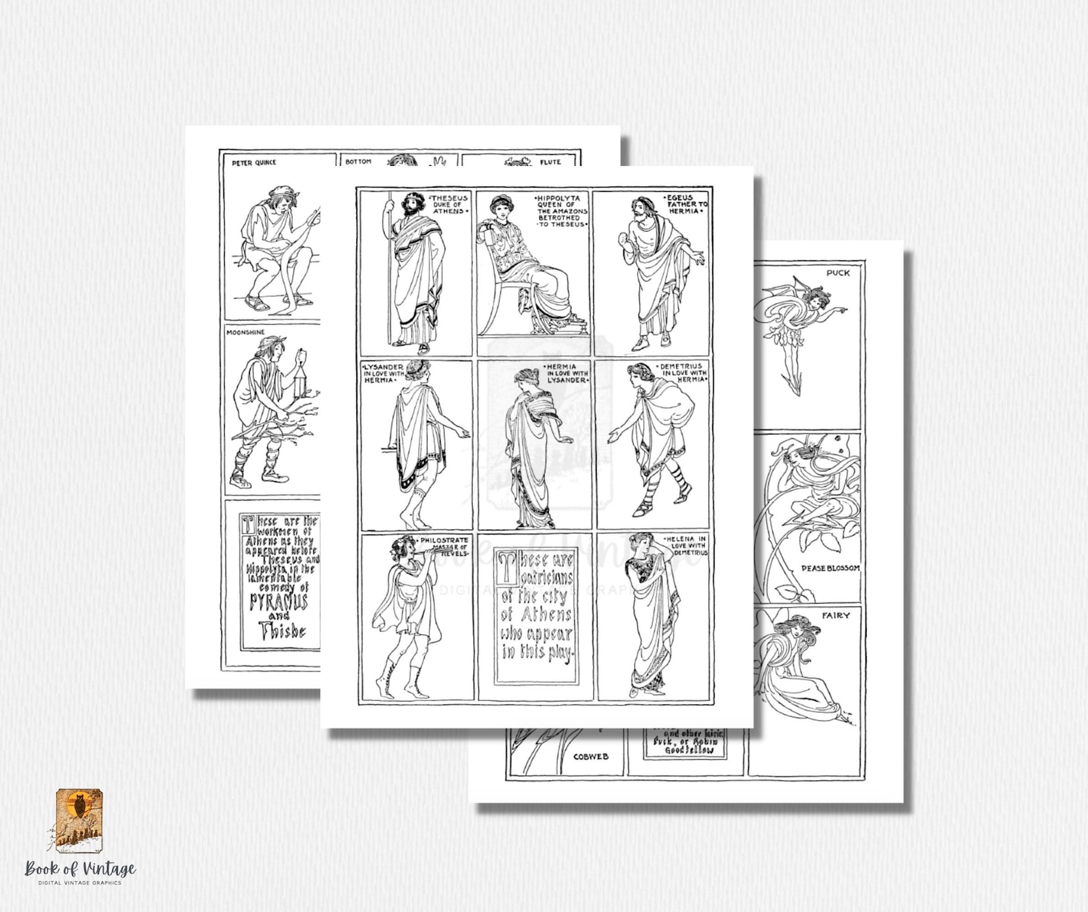 Shakespeare Character Cards Printable Homeschool Help A Midsummers ...