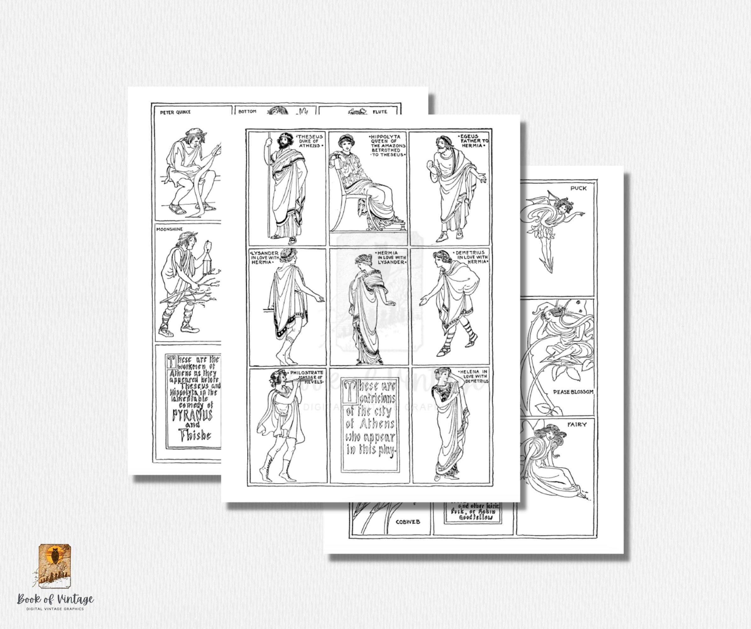 Shakespeare Character Cards Printable Homeschool Help A Midsummers ...