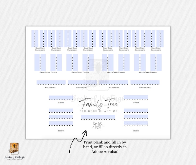 2 Fillable 5 Generation Family Tree Chart With Modern Design for ...