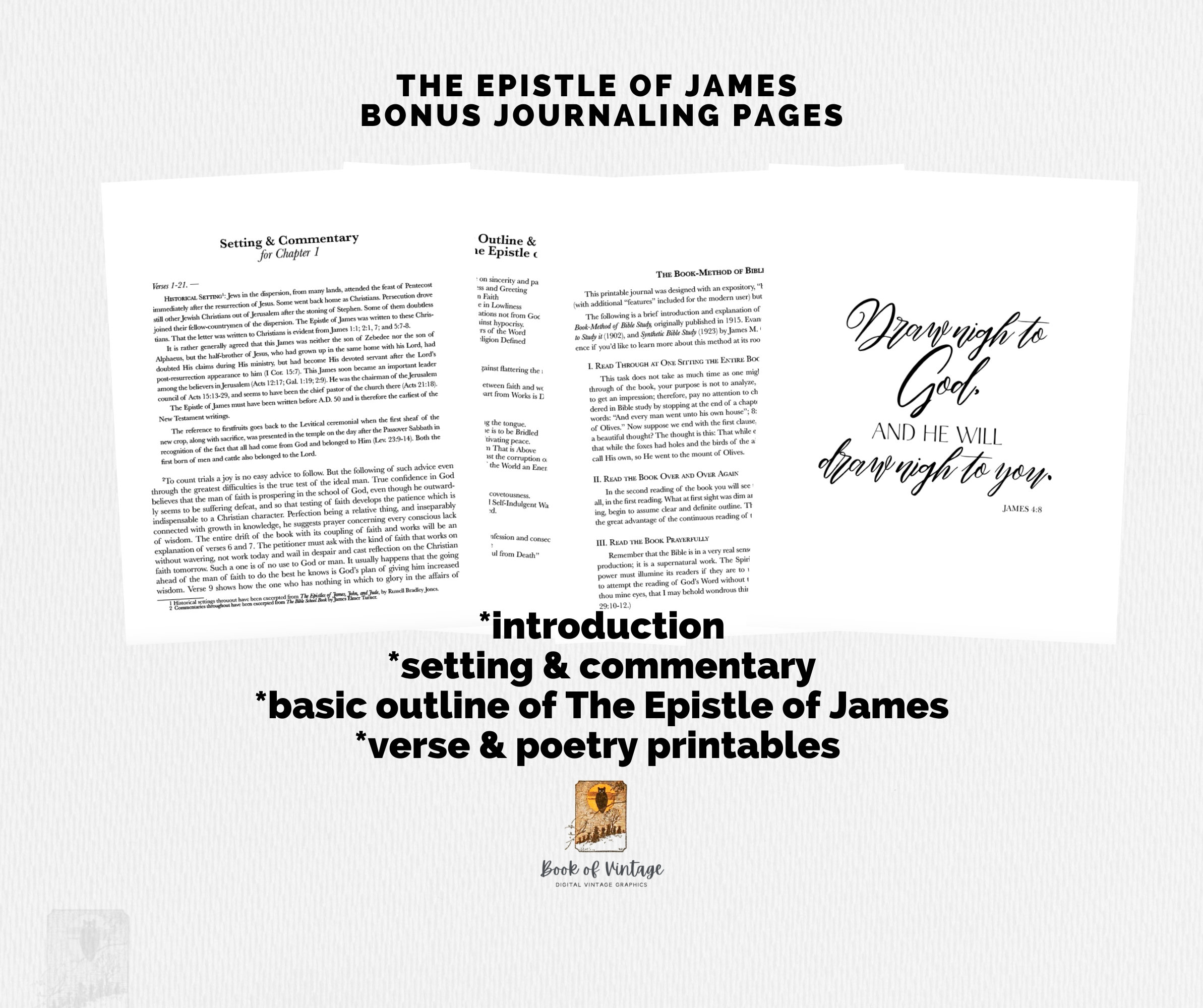 Book of James Scripture Journal Pages Double Spaced Single Column ...