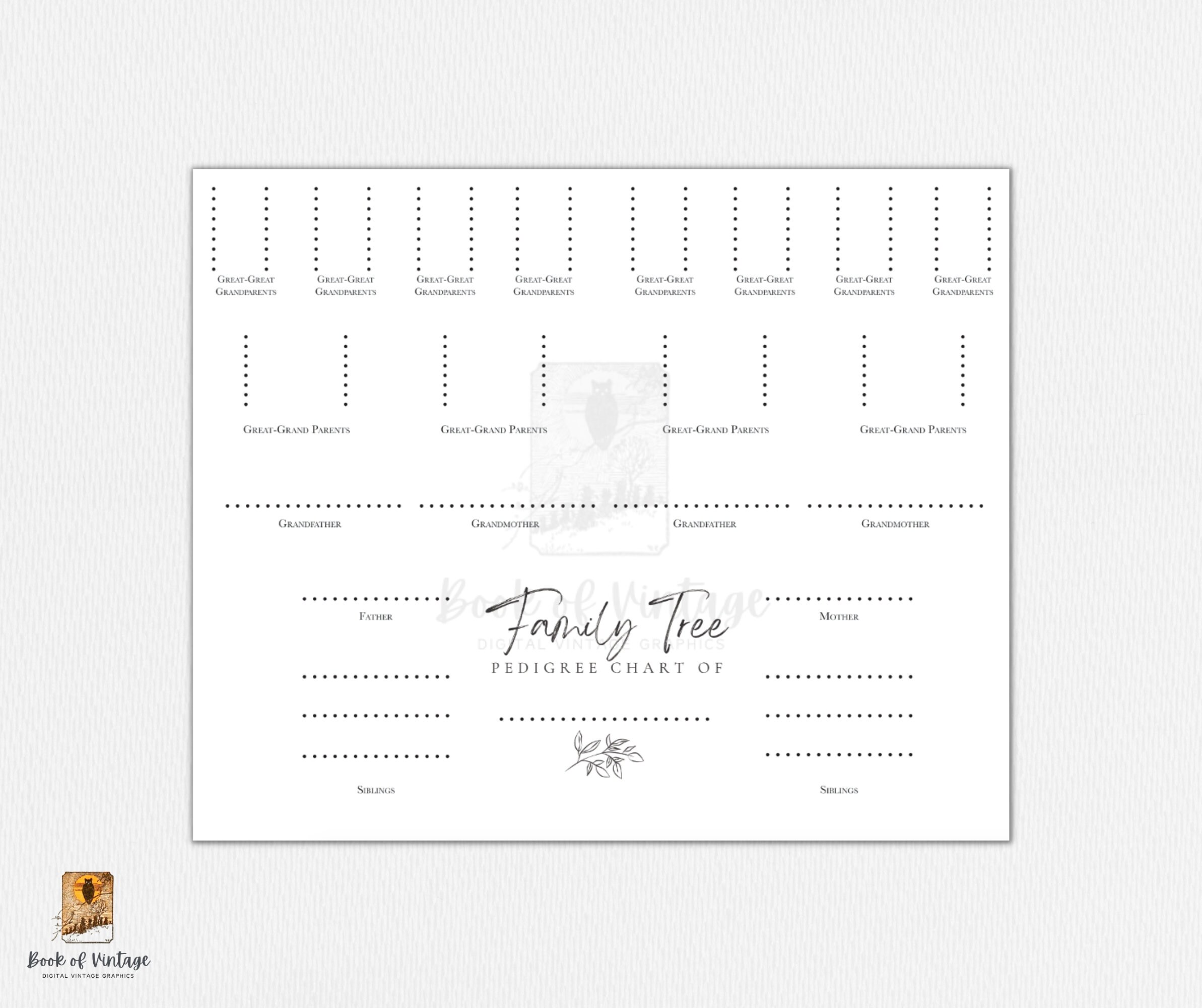 2 Fillable 5 Generation Family Tree Chart With Modern Design for ...