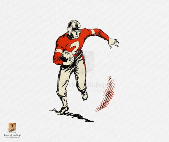 Cartoon Football Player Running