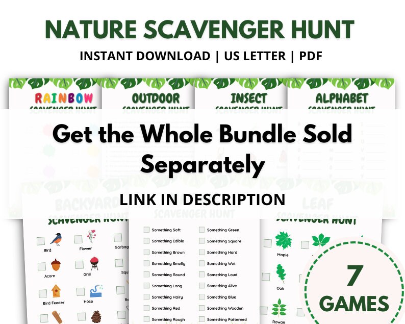 Insect Scavenger Hunt Game, Fun Backyard Scavenger Hunt, Bug Treasure ...