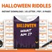 Halloween Riddles Game, Halloween What Am I Riddles, Printable ...